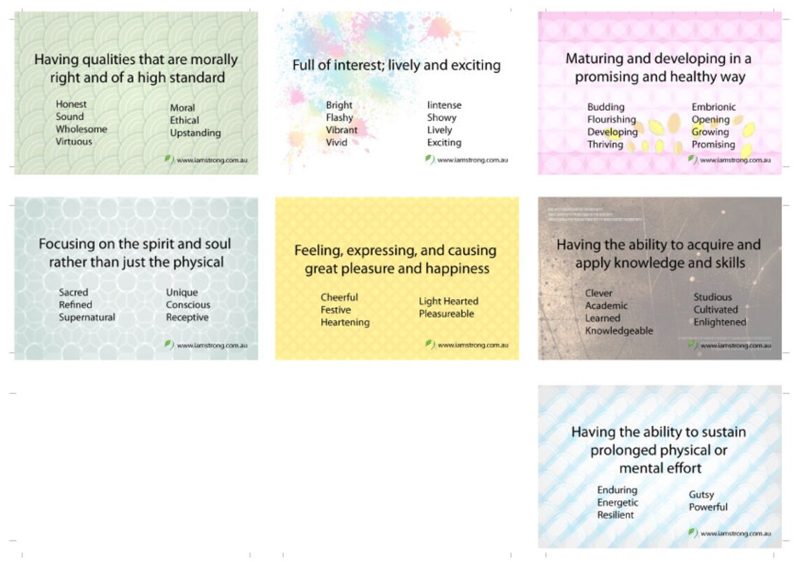 Strength Cards PDF Printable Cards 44 - 50 (of 50) - Etsy