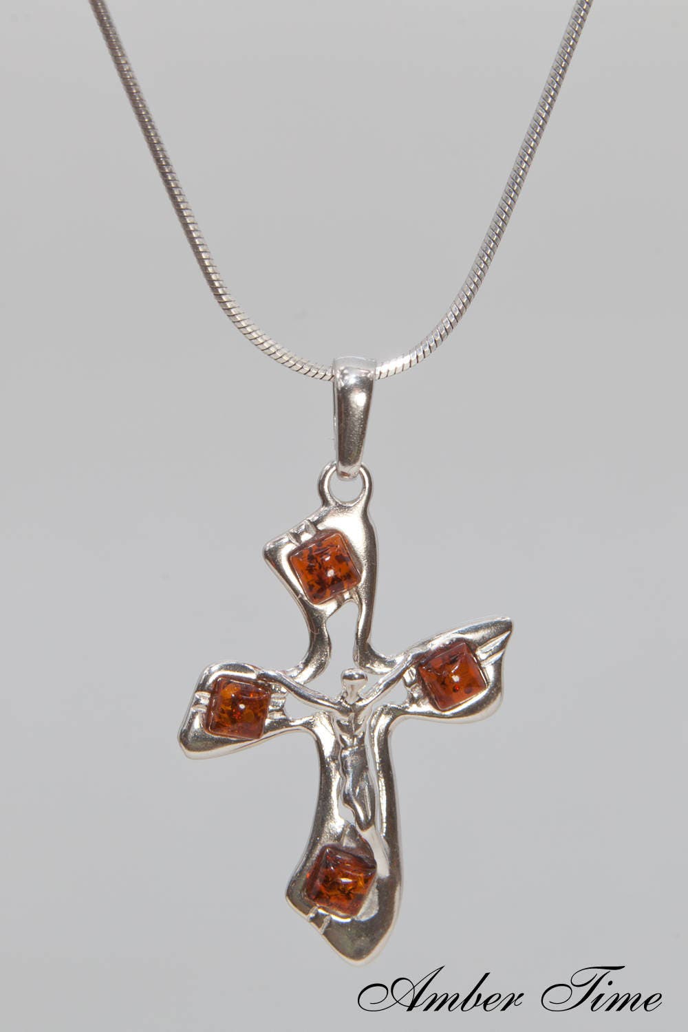 ZB0045 Cross. Natural Baltic Amber Cross Pendant & Sterling Silver 925 ...