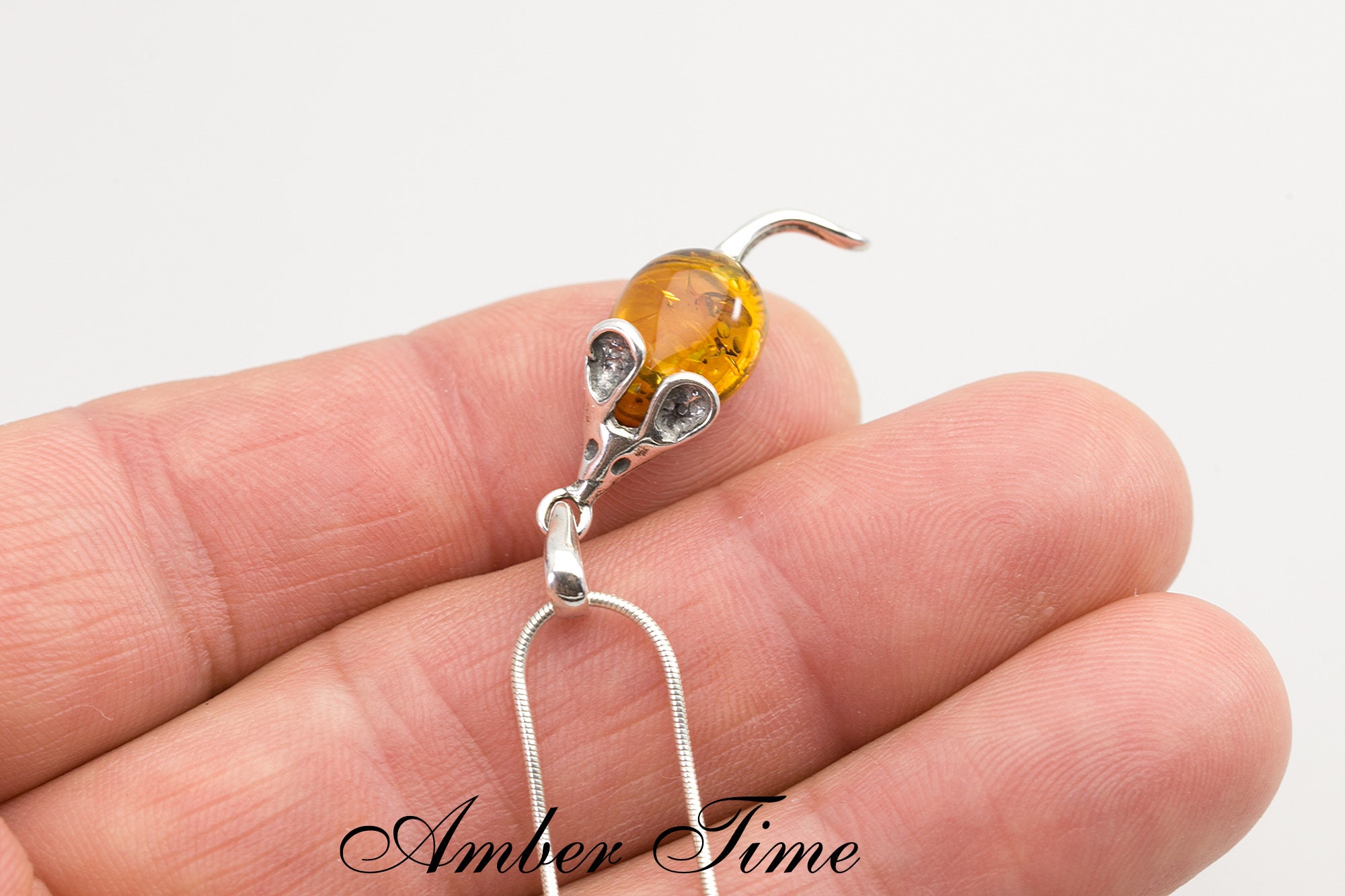 ZB0357 Mouse. Amber Mouse Pendant & Sterling Silver 925 - Etsy