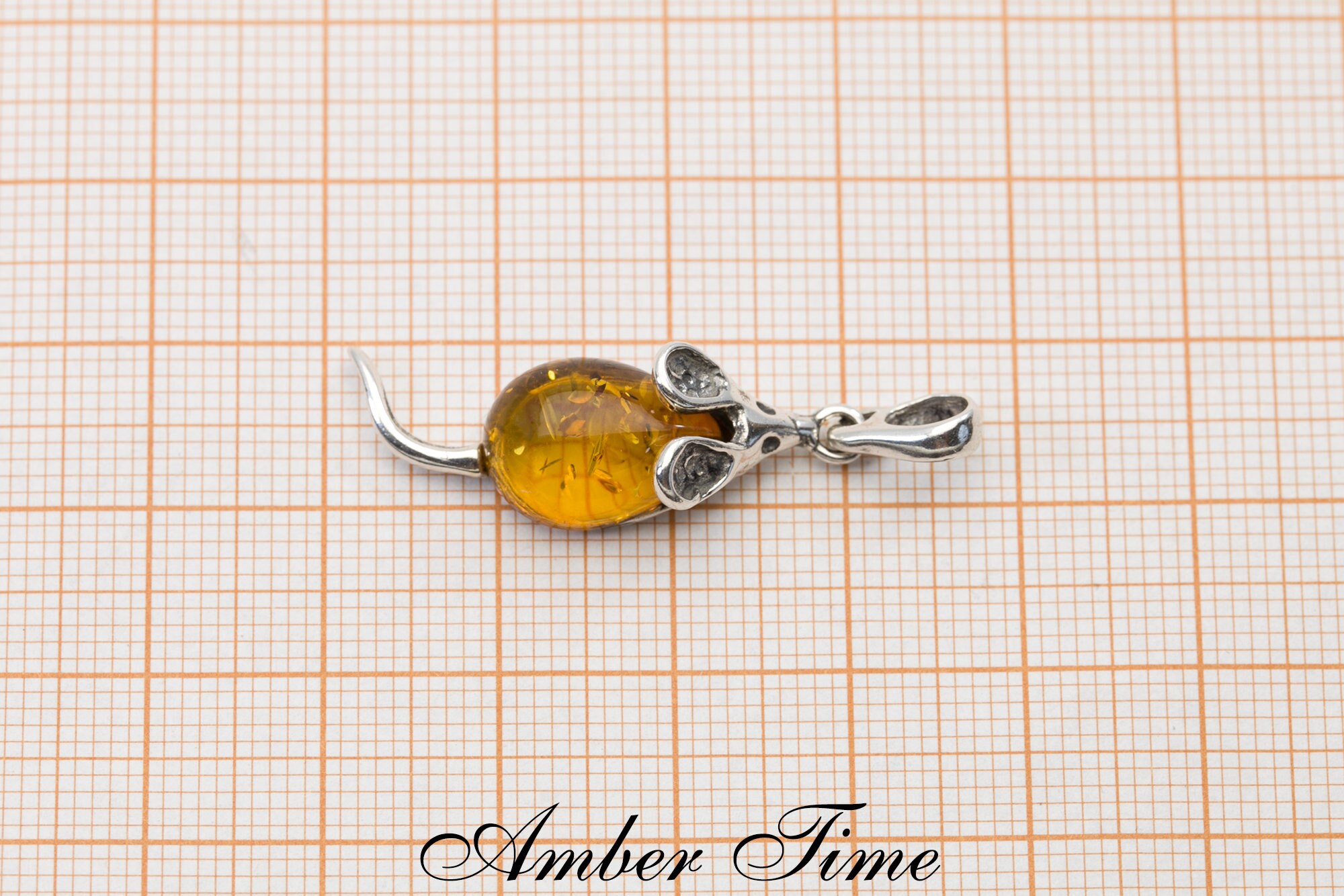 ZB0357 Mouse. Amber Mouse Pendant & Sterling Silver 925 - Etsy