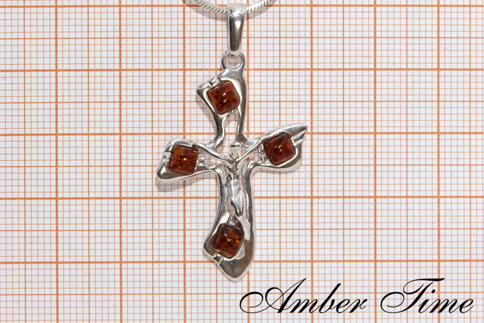 ZB0045 Cross. Natural Baltic Amber Cross Pendant & Sterling Silver 925 ...