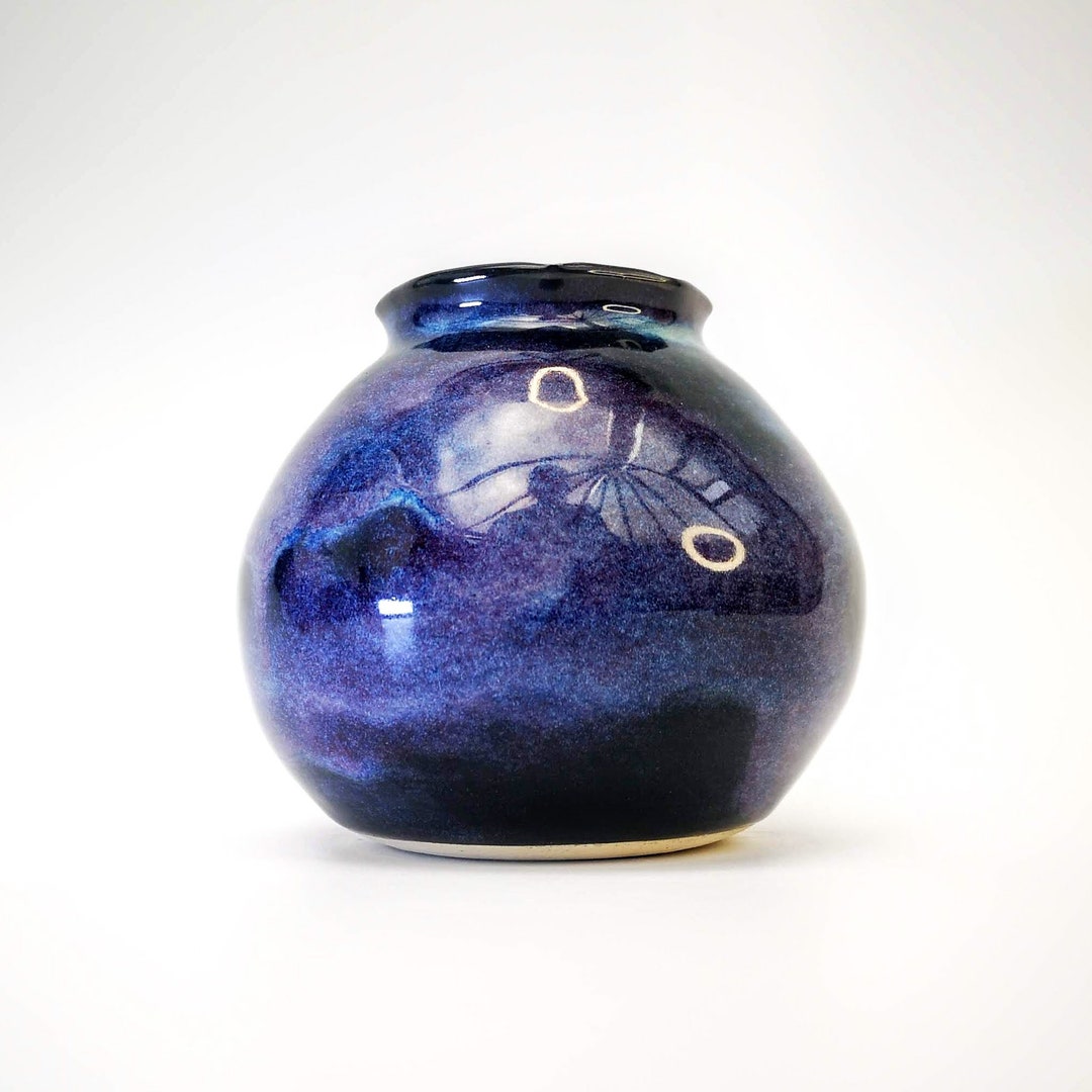 Hand Made Ginger Jar, Fish Bowl Jar, Small Round Vase, Galaxy Vase ...