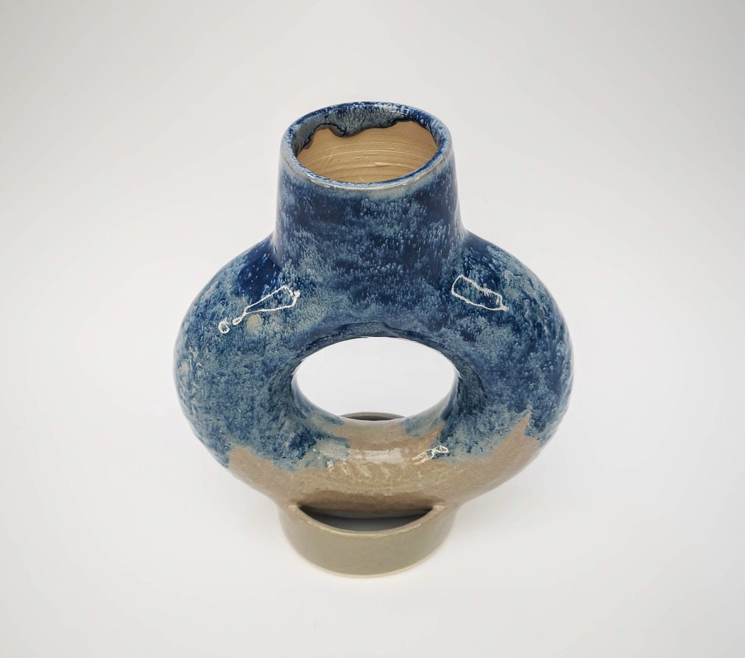 Ceramic Vase, Doughnut Vase, Flower Display, Unique Vase, Hand Thrown ...