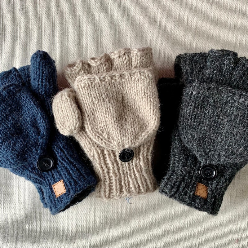 Mittens With Finger Flap - Etsy