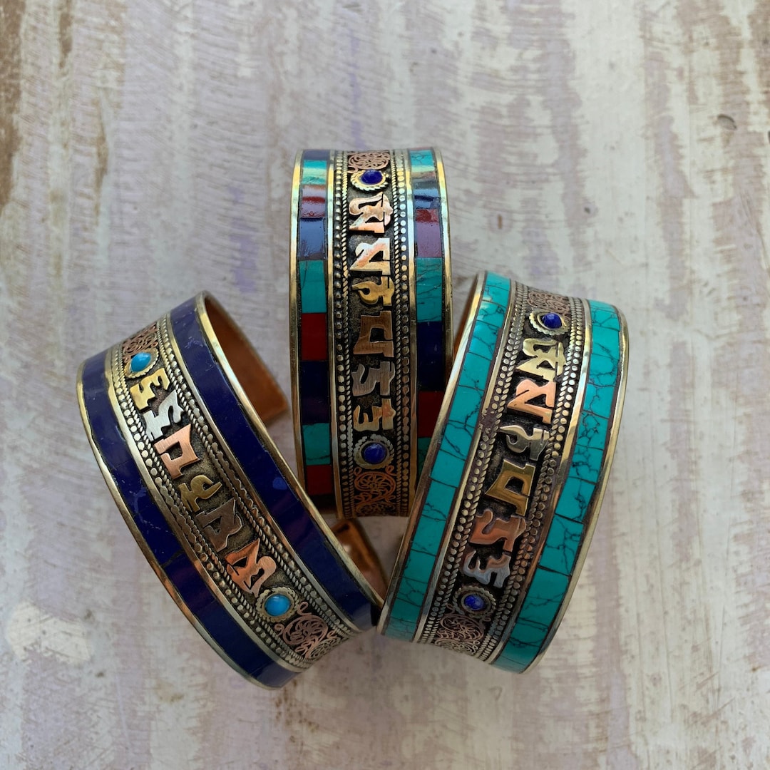 Om Mani Padme Om, Bangle,costume Jewellery, Handmade by Artisans in ...