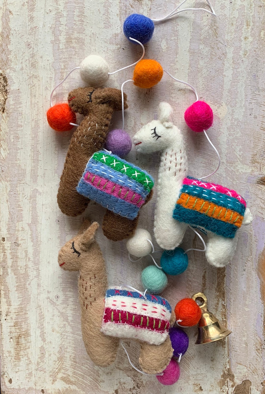 FELT LLAMA MOBILE Handfelted in Nepal Llama String Mobile. - Etsy UK