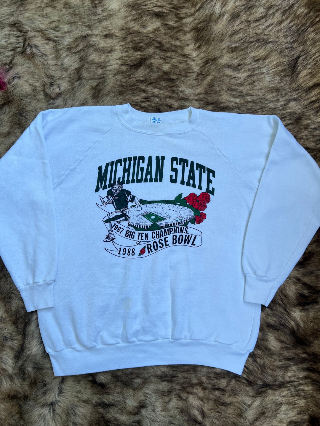 Vintage 1987 Michigan State Rose Bowl Sweater - Etsy