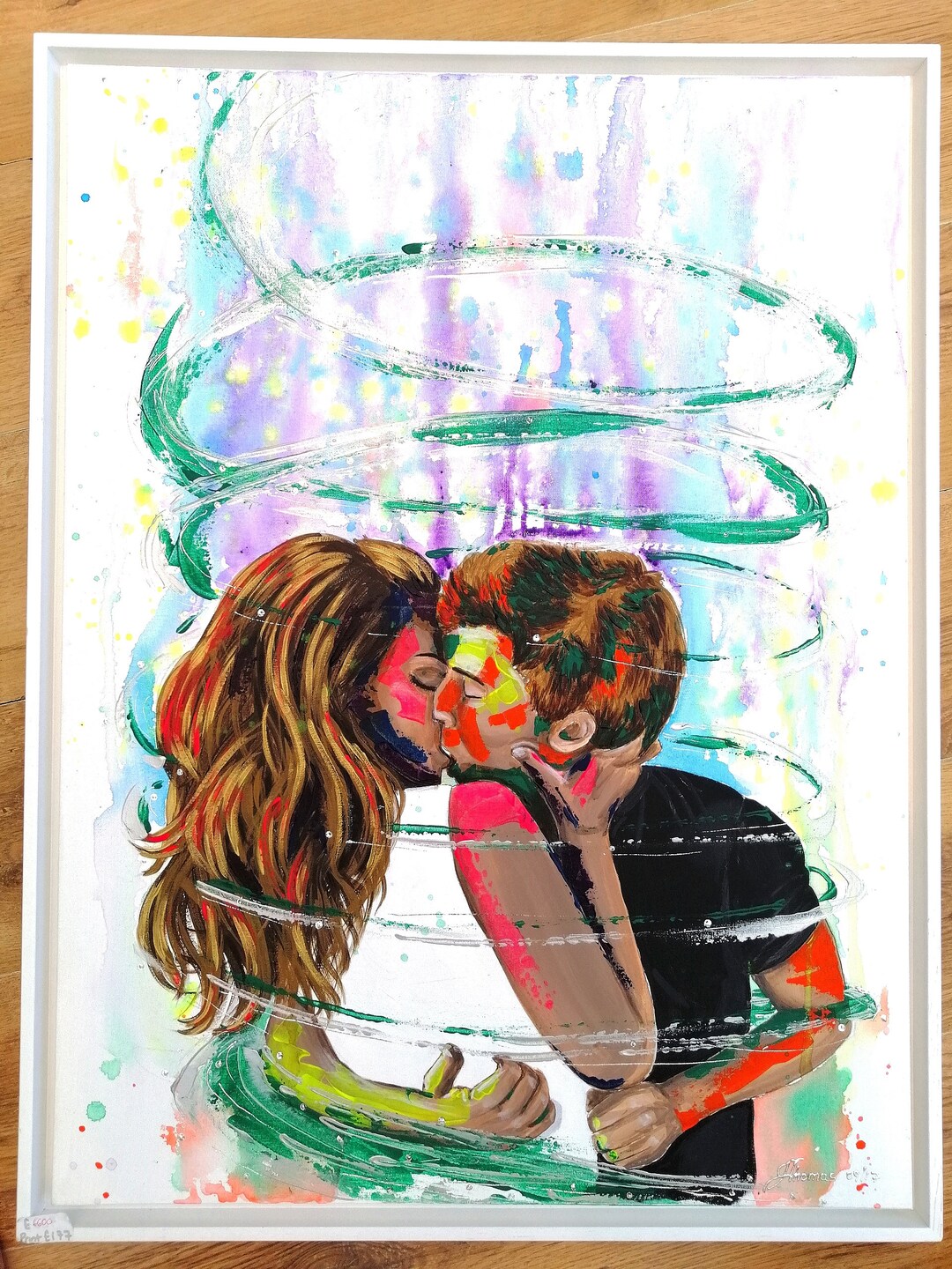 Original Painting Sacred Kiss Bright Acrylic and Mixed Media Painting ...