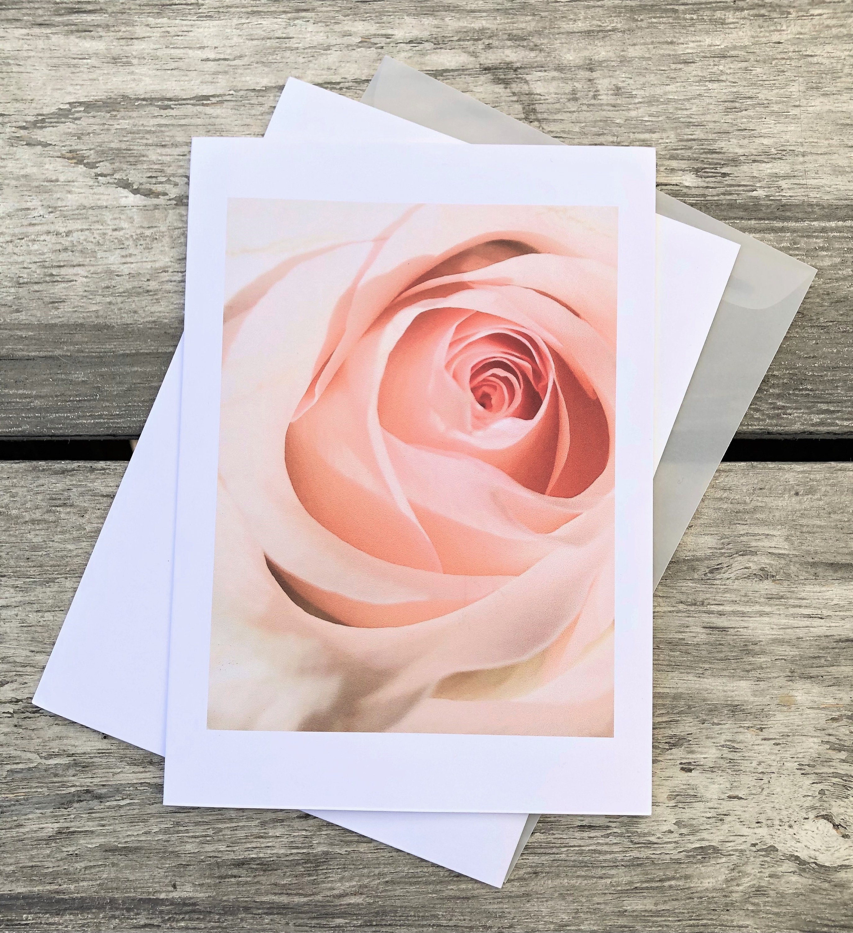 Pink Rose Note Card, Rose Greeting Card, Floral Note Cards, Botanical ...