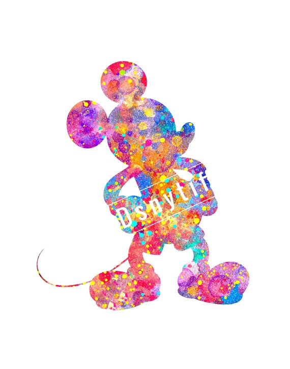 Mickey Full Body Watercolor - Etsy