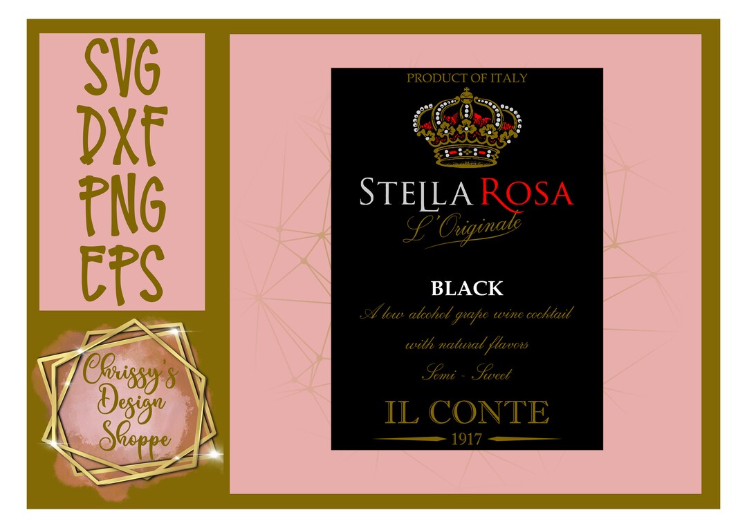 Wine Label SVG DXF Cut File - Etsy