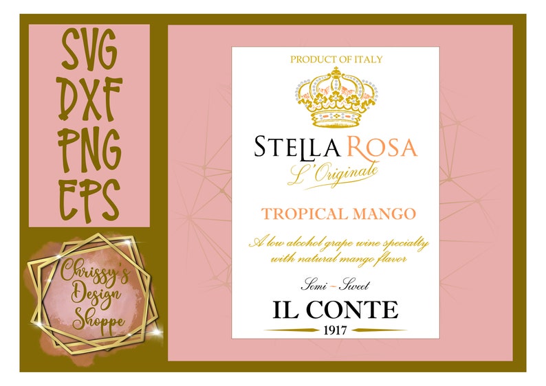 Mango Wine Label SVG DXF PNG - Etsy
