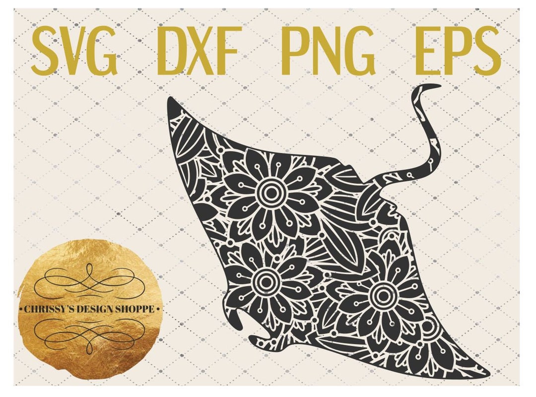 Zentangle Sting Ray SVG Cut File - Etsy