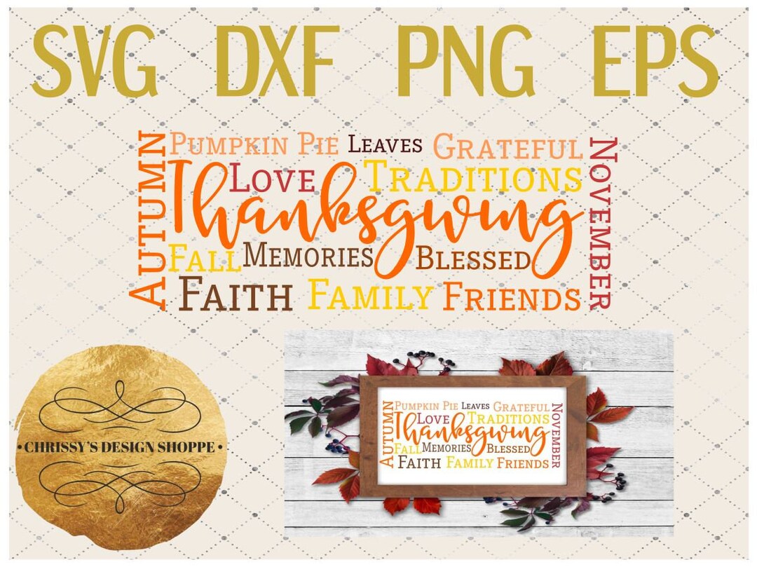Thanksgiving Subway Art SVG DXF Cut File - Etsy