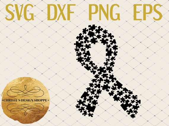 Autism Awareness Ribbon Puzzle Pieces SVG DXF Cut File | Etsy