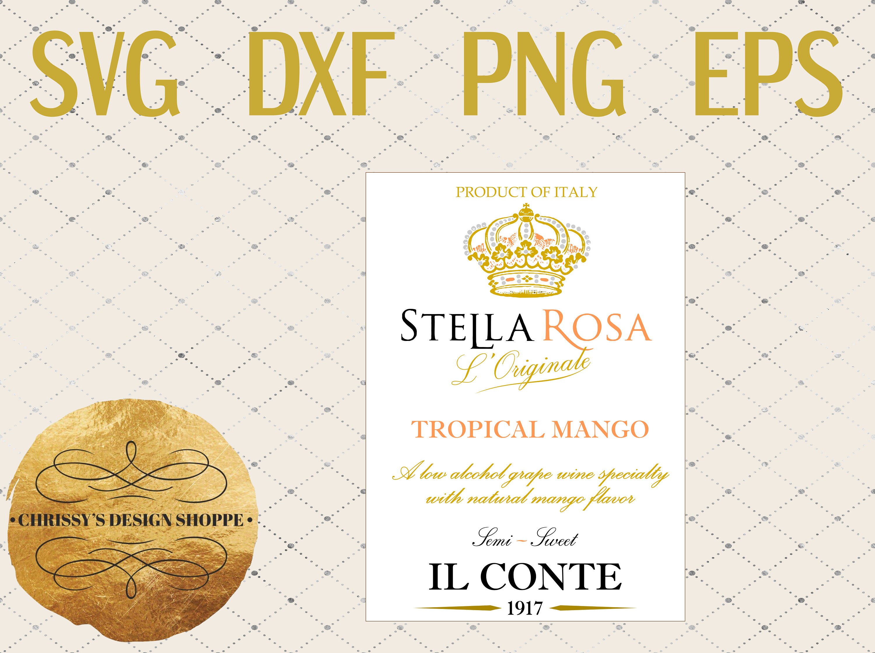 Mango Wine Label SVG DXF PNG | Etsy