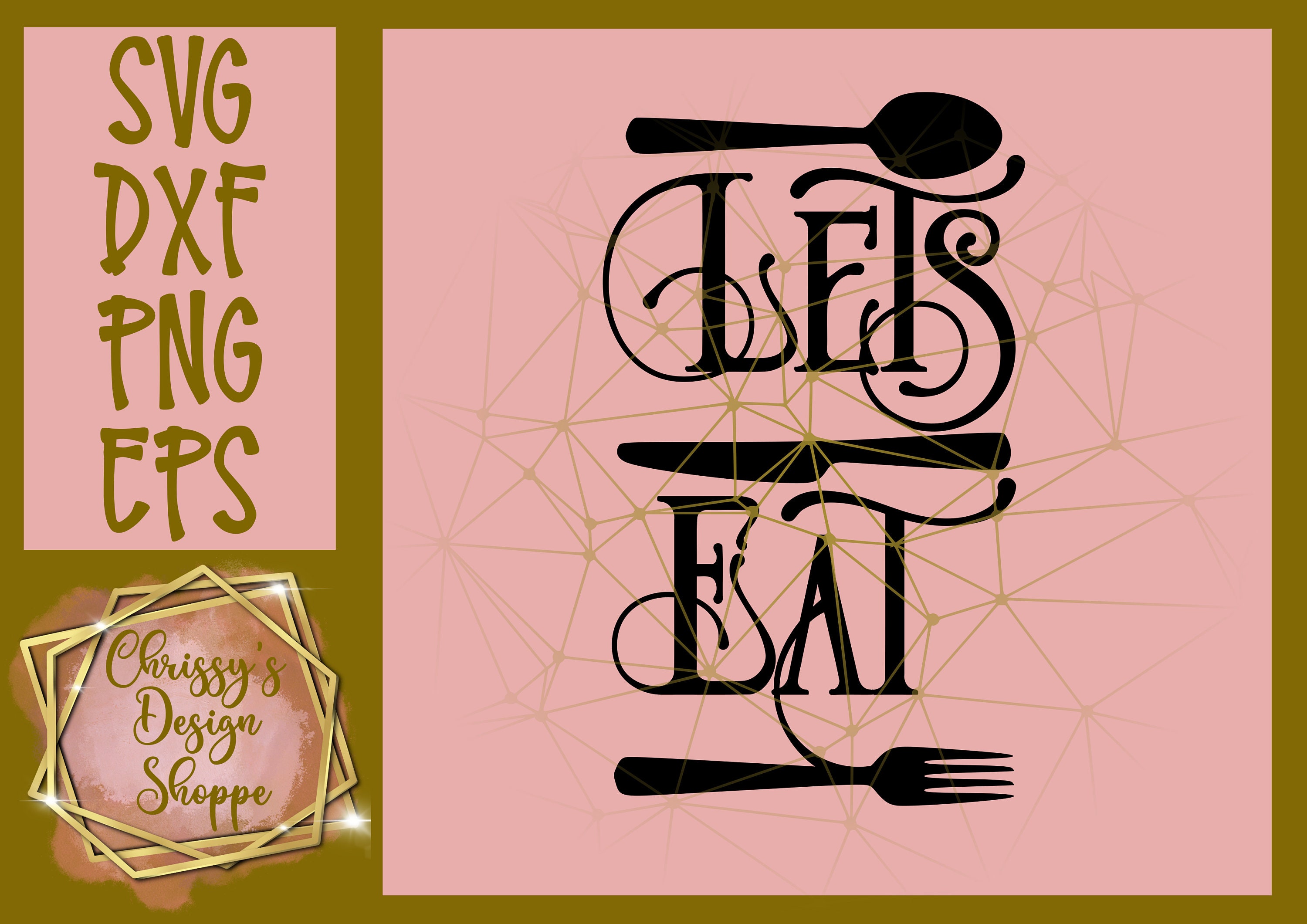 Lets Eat SVG DXF Cut File - Etsy Canada