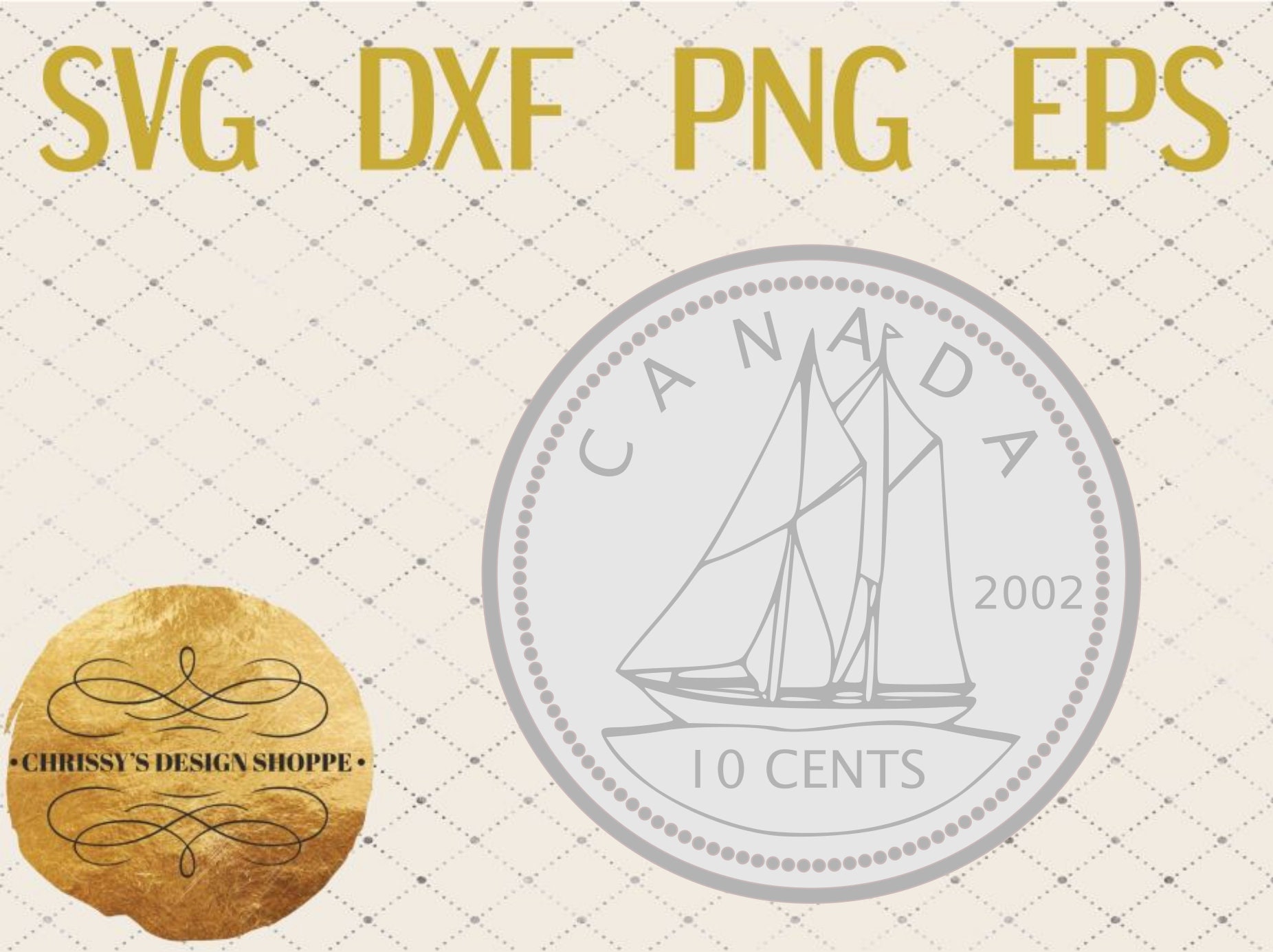 Canadian Dime SVG DXF Cut File | Etsy Ireland