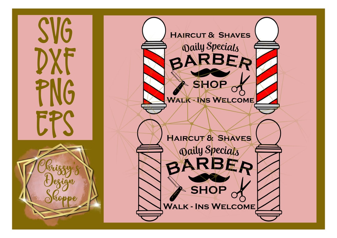 Barber Shop SVG DXF Cut File - Etsy