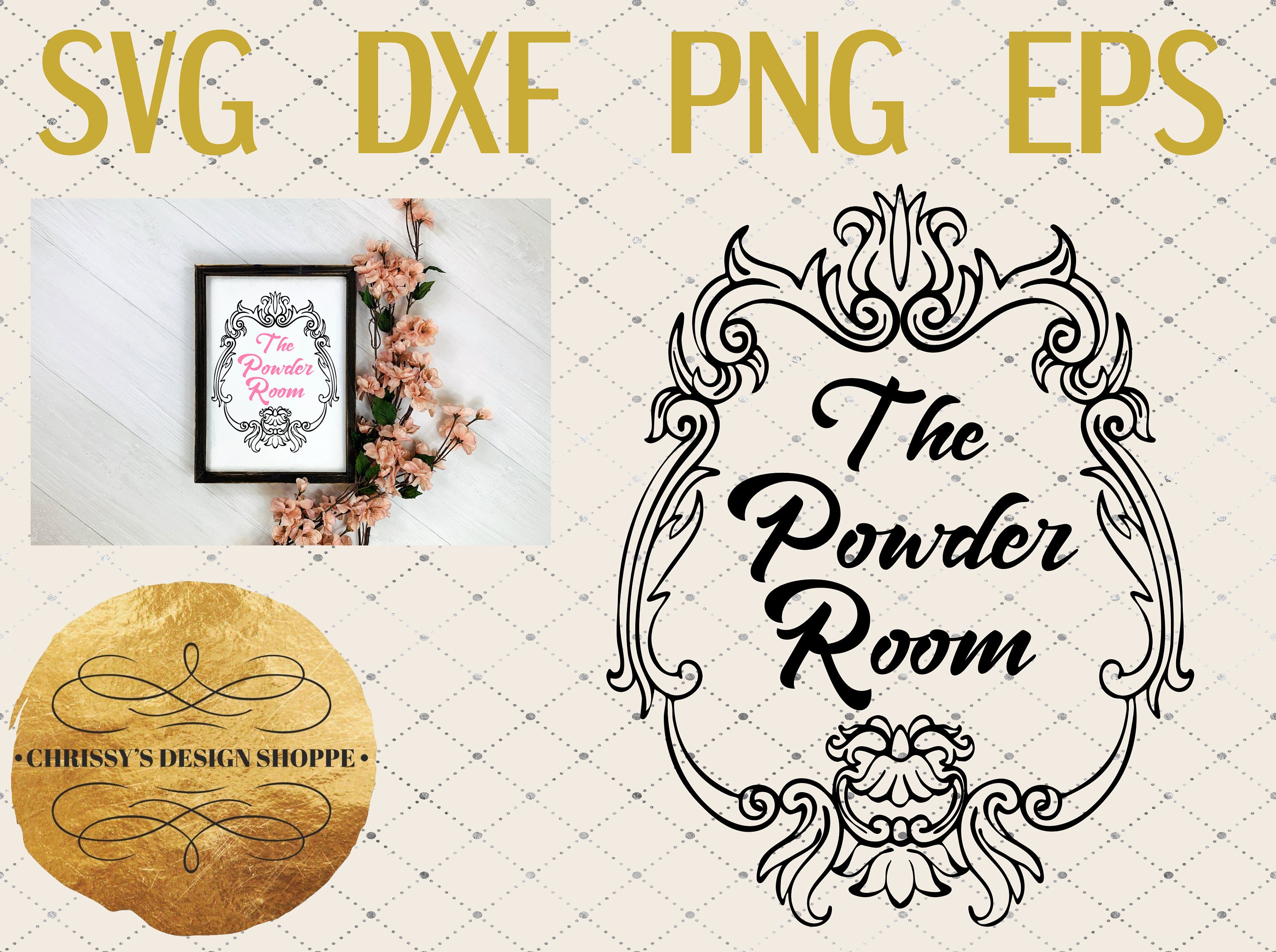Powder Room SVG DXF Cut File - Etsy