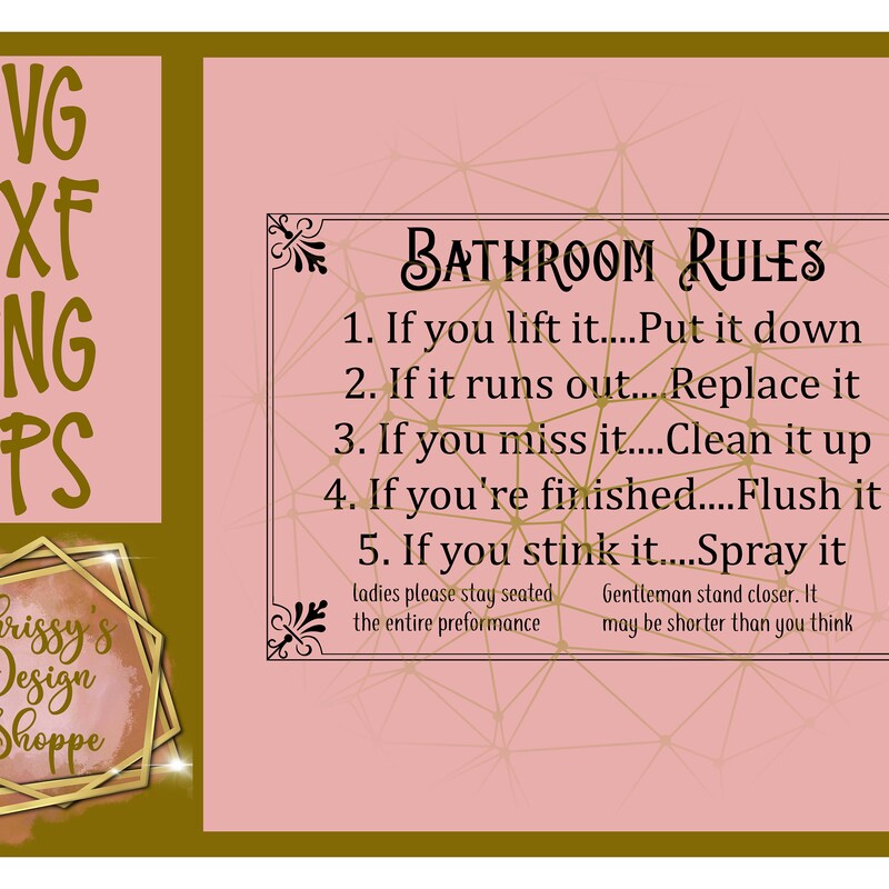 Bathroom Rules Svg - Etsy