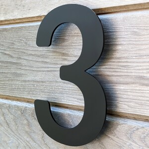 Modern Black House Numbers 20cm Acrylic Floating Matt Black House ...