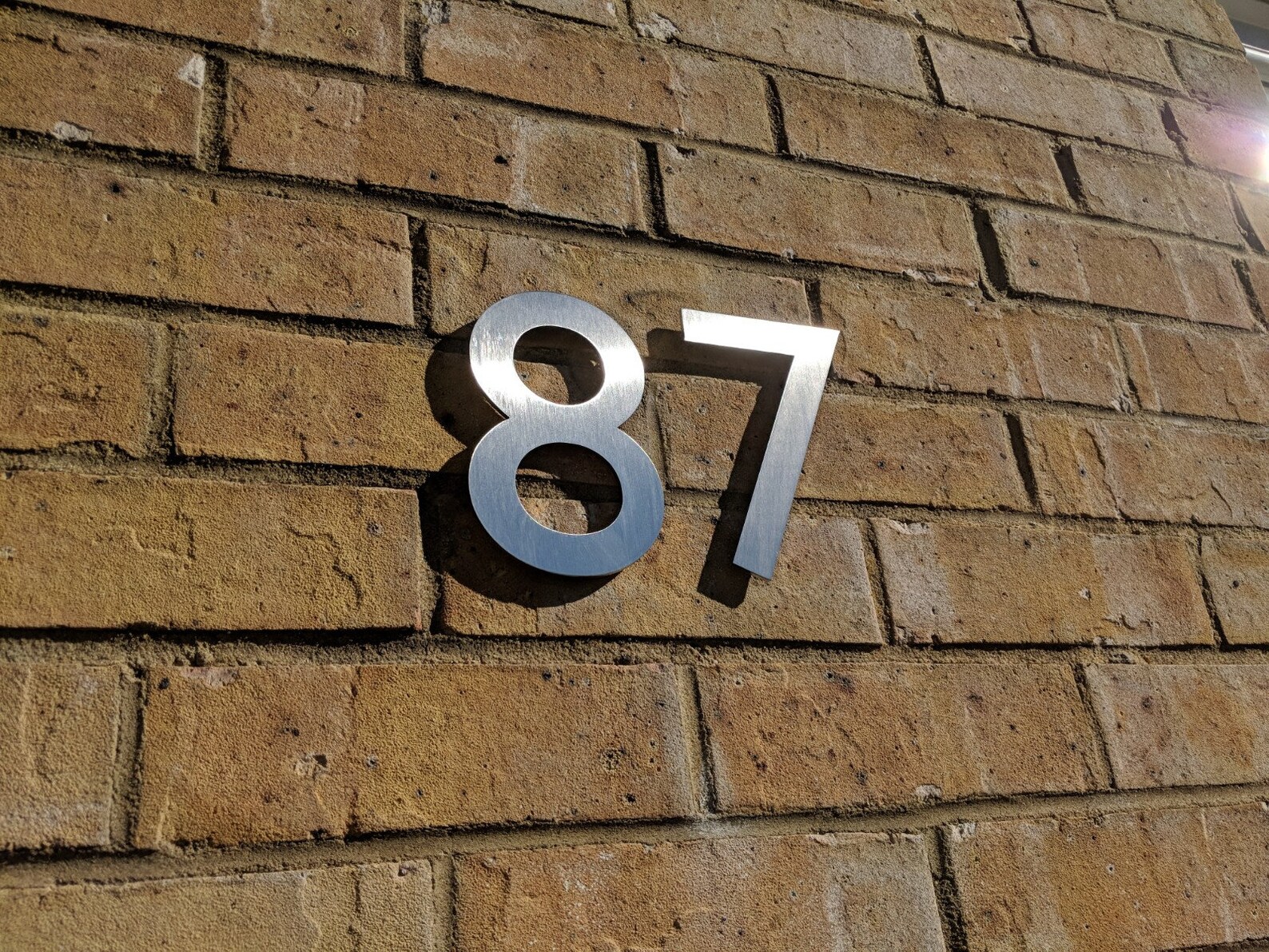 Modern Brushed Stainless Steel House Numbers, Gill Sans Font, With ...