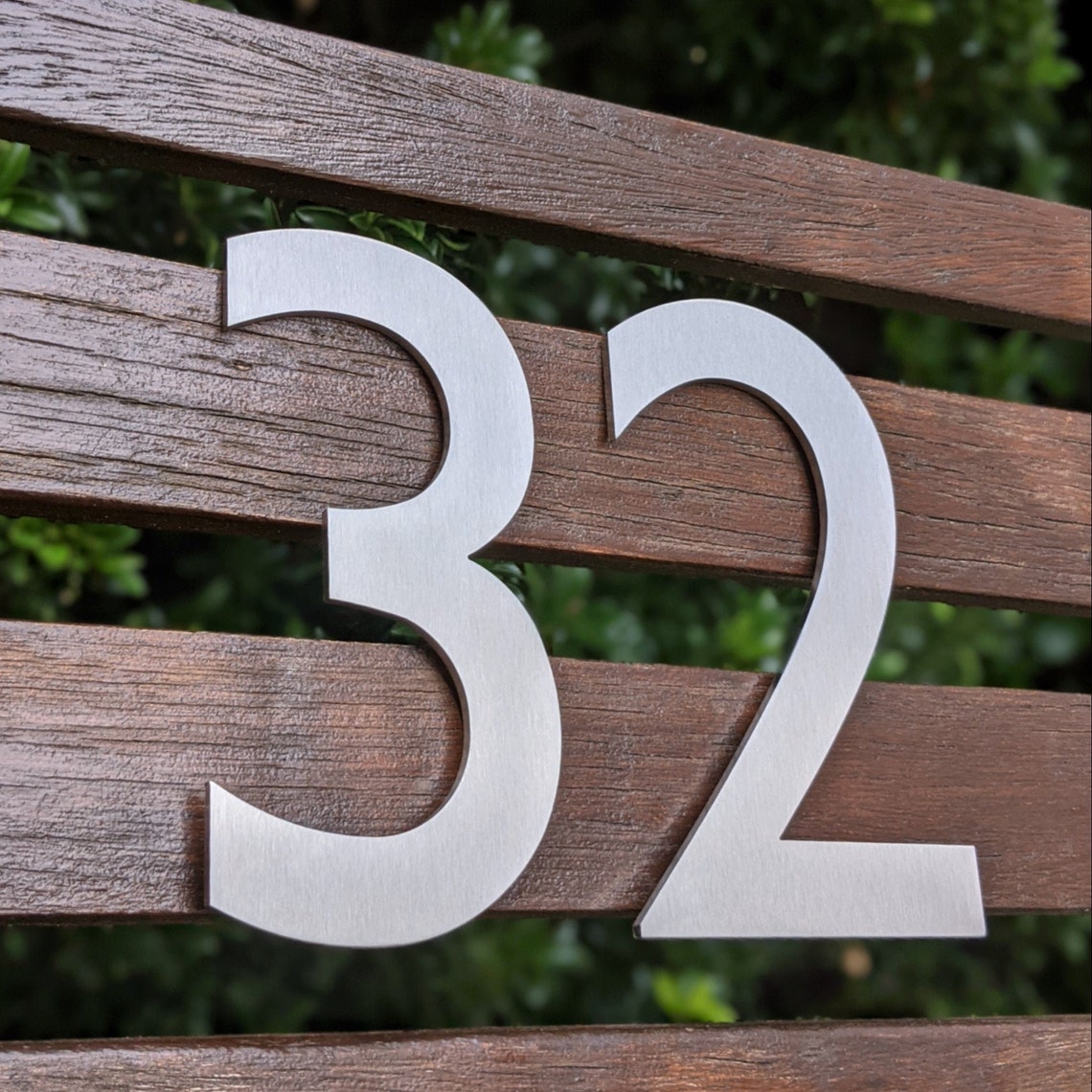 Modern House Numbers, Stainless Steel Gill Sans Font House Numbers ...