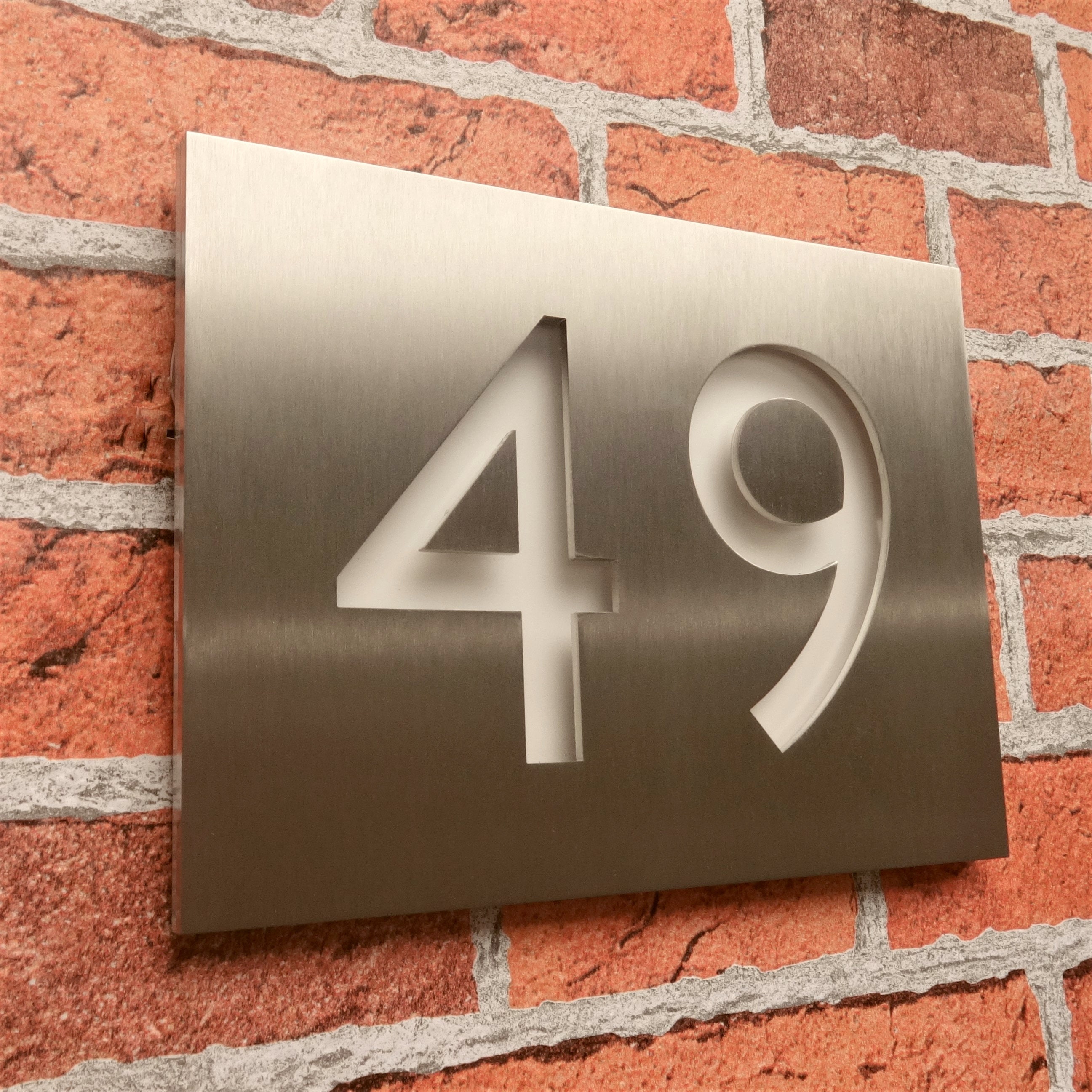 LED House Number Plaque, Stainless Steel House Number, Backlit House ...