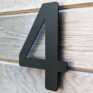 Modern Black House Numbers 20cm Acrylic Floating Matt Black House ...
