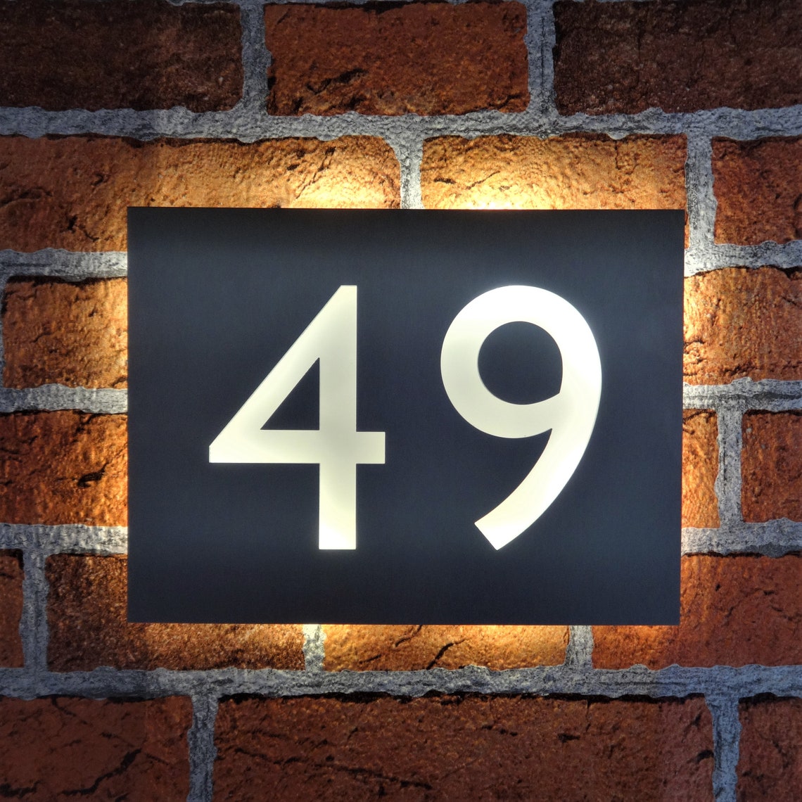 LED House Number Plaque Stainless Steel House Number Backlit - Etsy Canada