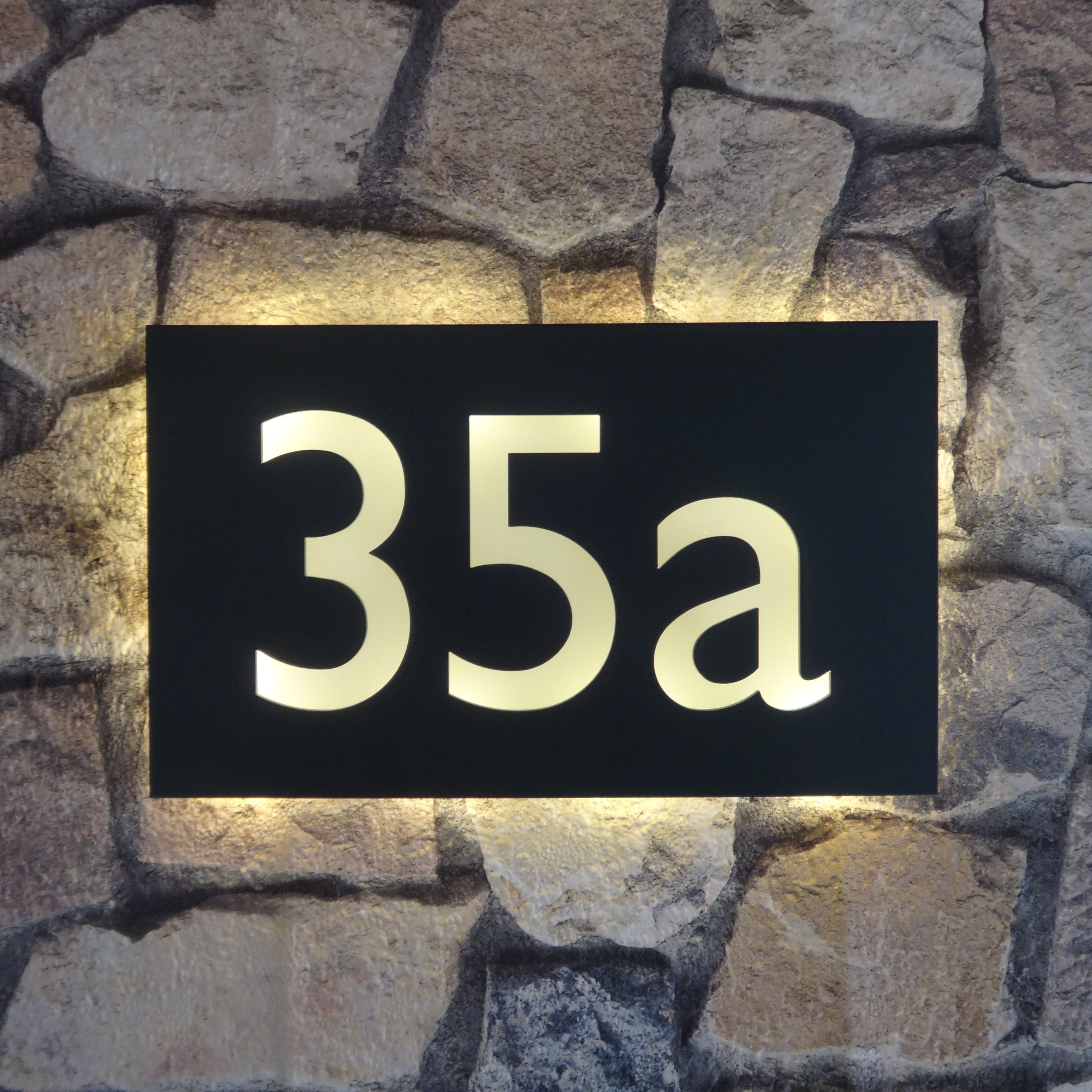 LED House Number Plaque, Stainless Steel House Number, Backlit House ...