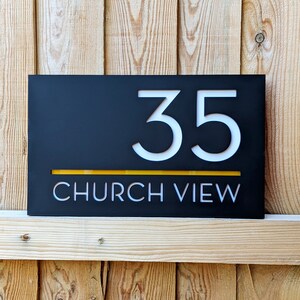 Modern House Number Plaque - Recycled Acrylic - Customisable - House ...