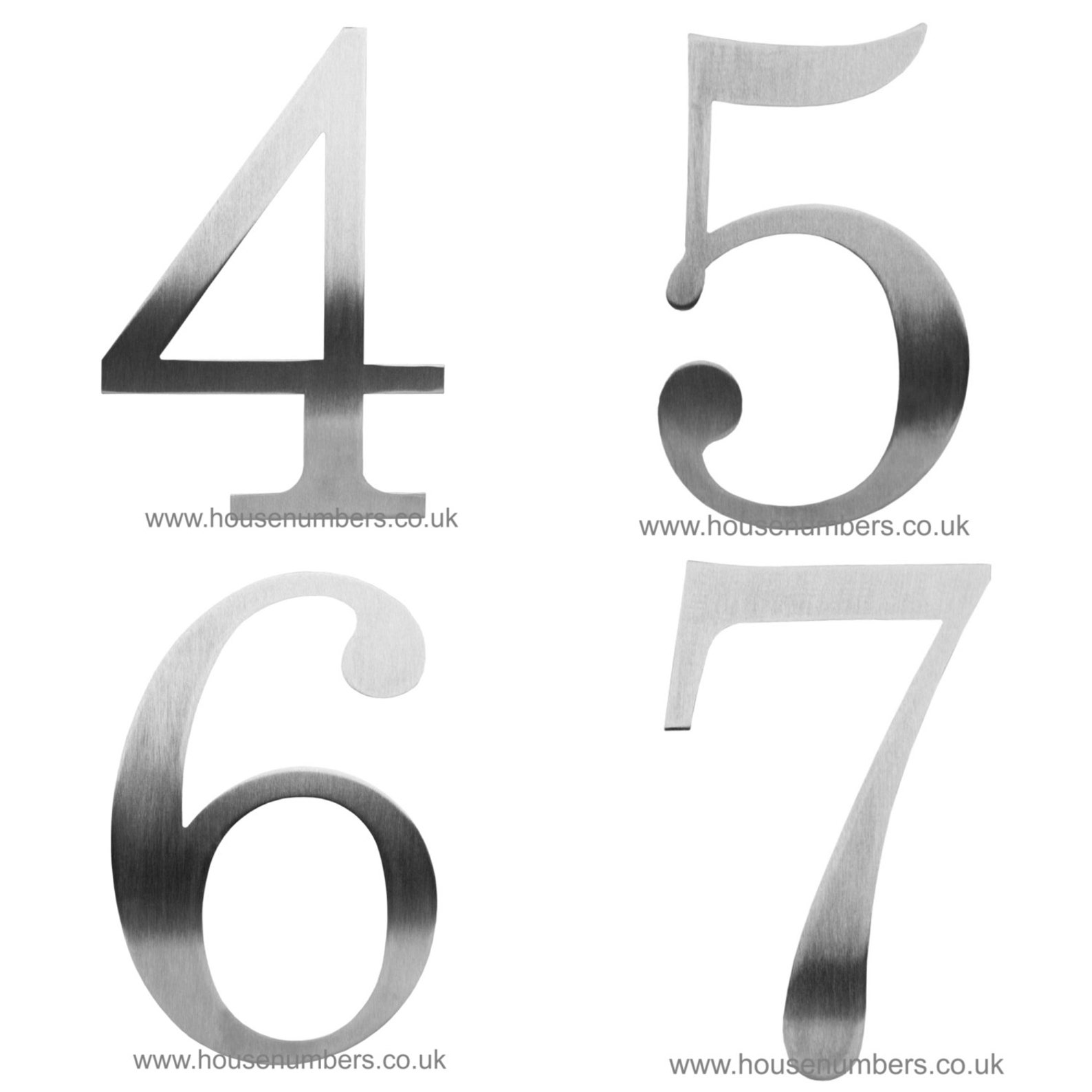 Designer House Numbers Stainless Steel Century Font House - Etsy UK