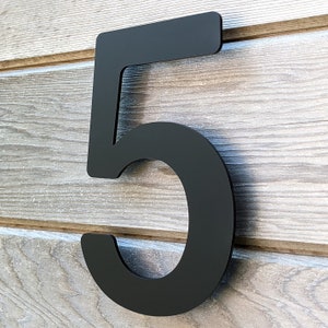 Modern Black House Numbers 20cm Acrylic Floating Matt Black House ...