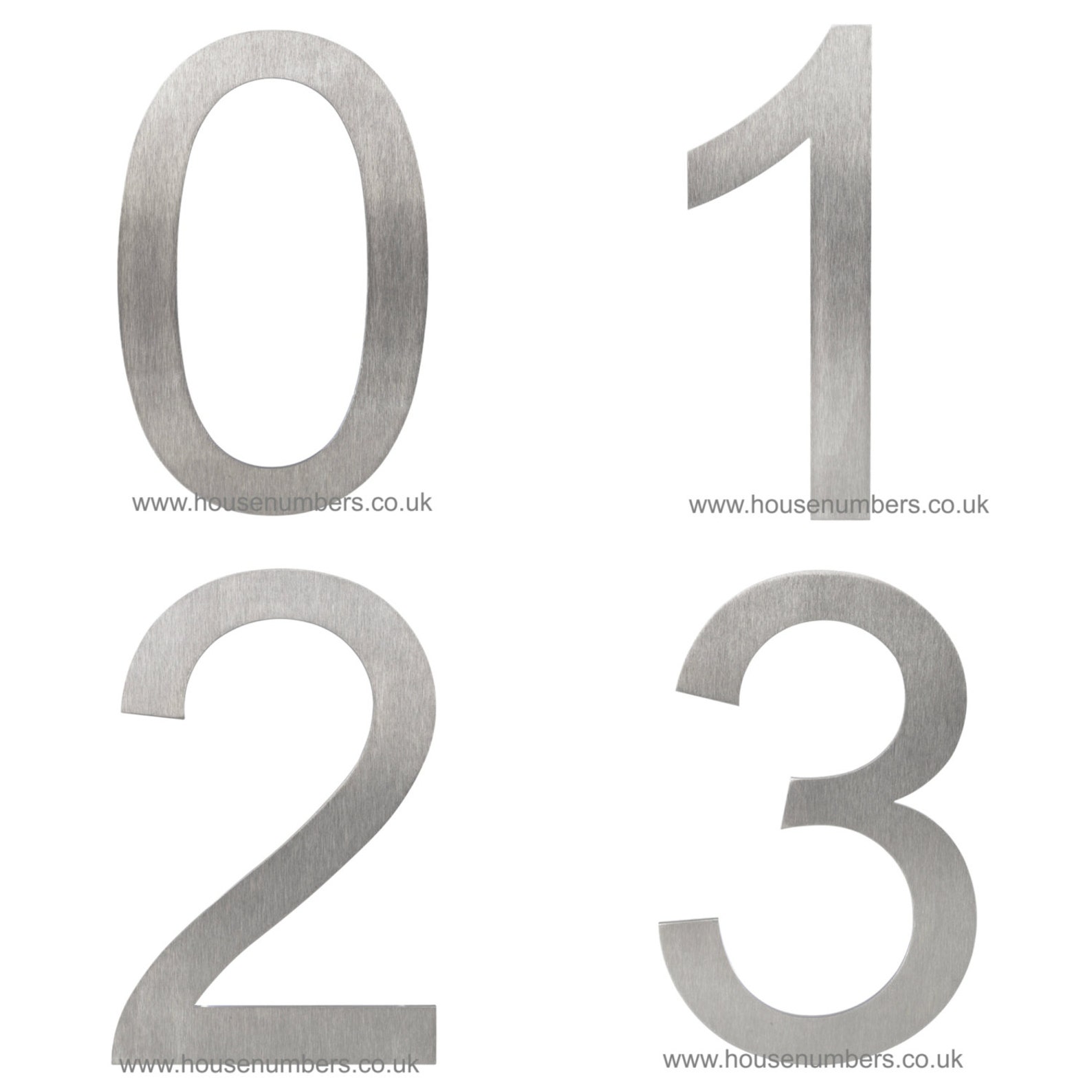 Contemporary House Numbers Stainless Steel Sans Serif Font | Etsy