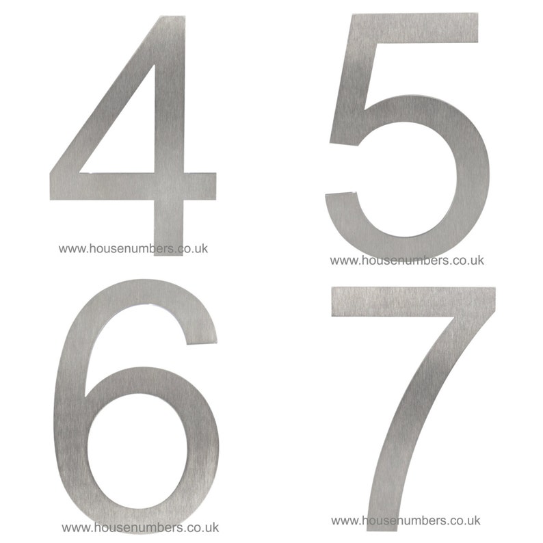 Contemporary House Numbers Stainless Steel Sans Serif Font - Etsy UK