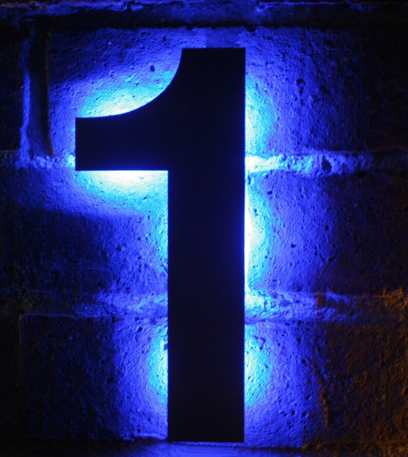 LED illuminated house numbers Light up house numbers backlit | Etsy