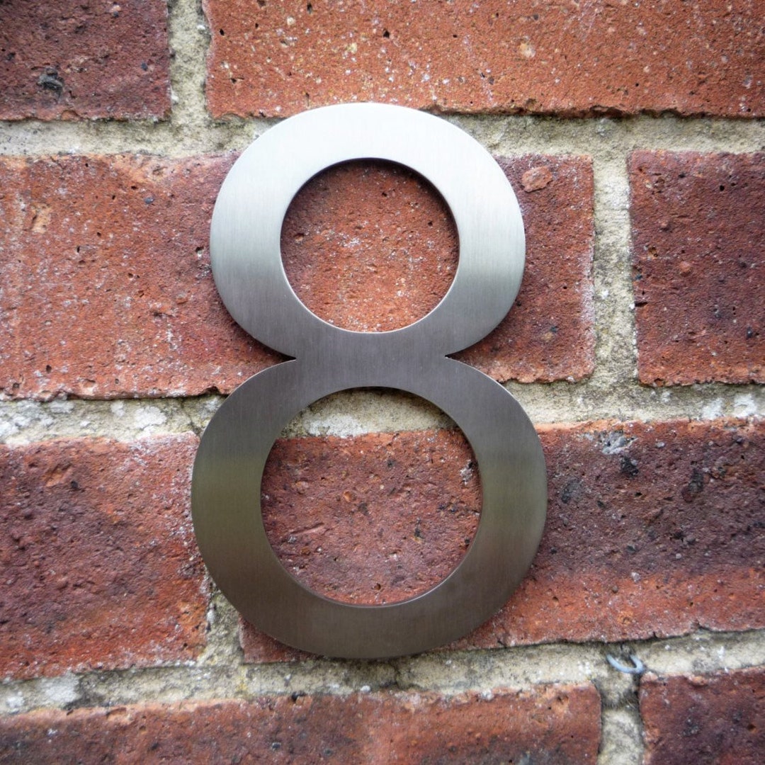 Contemporary House Numbers, Stainless Steel Sans Serif Font House ...