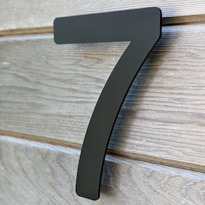 Modern Black House Numbers 20cm Acrylic Floating Matt Black House ...