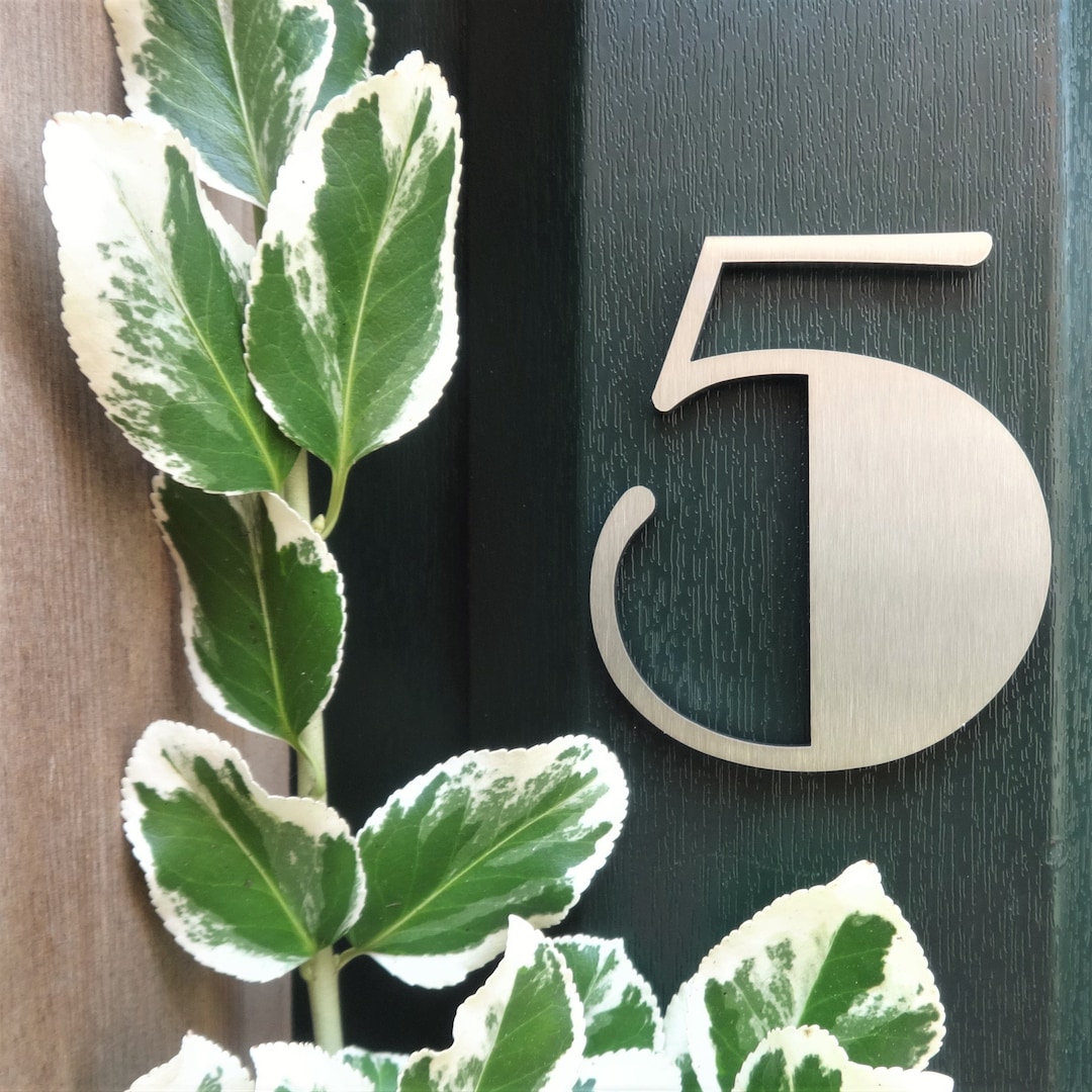 Door Numbers - Stainless Steel Door Number - Art Deco Door Number ...