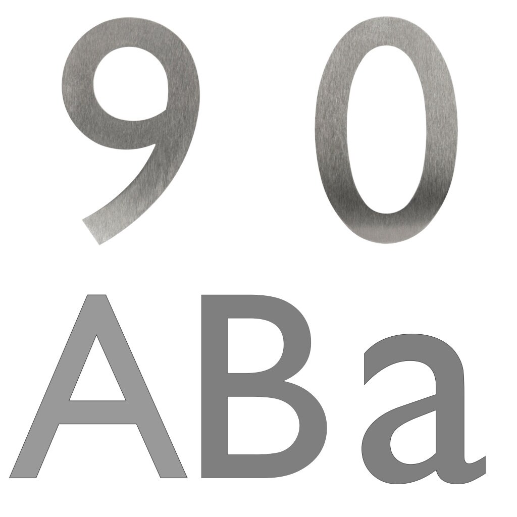 Modern House Numbers, Stainless Steel Gill Sans Font House Numbers ...