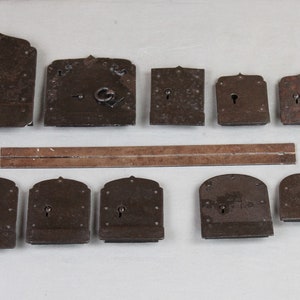 10 Antique Iron Japanese Tansu Locks, Various Styles, Sizes, 2 Large ...