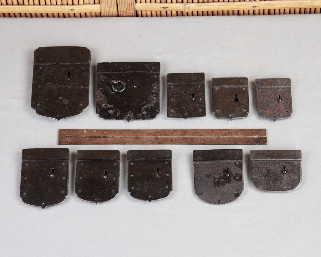 10 Antique Iron Japanese Tansu Locks, Various Styles, Sizes, 2 Large ...