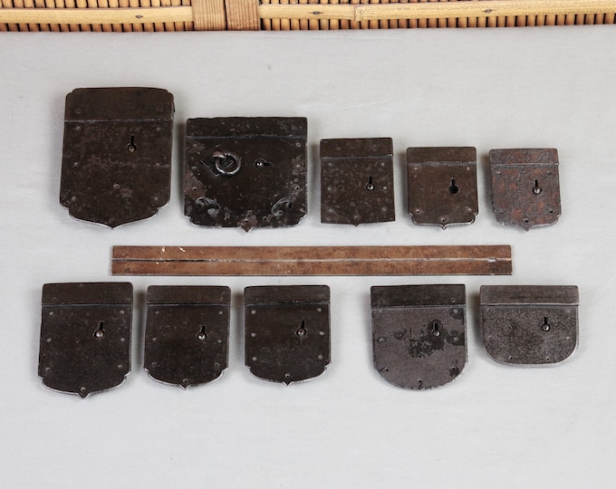 10 Antique Iron Japanese Tansu Locks, Various Styles, Sizes, 2 Large ...