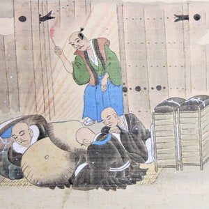 Vintage Japanese Scroll Painting Priest Sleeping in the Snow - Etsy