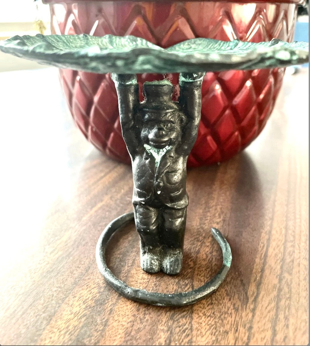Vintage Bronze Monkey and Lily Pad Business Card Holder With - Etsy