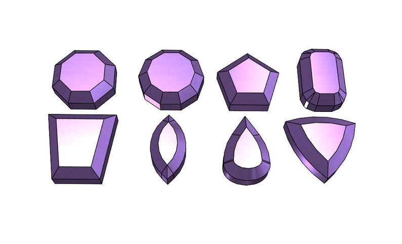 3D Files: Simple Gems - 3D Model - Etsy
