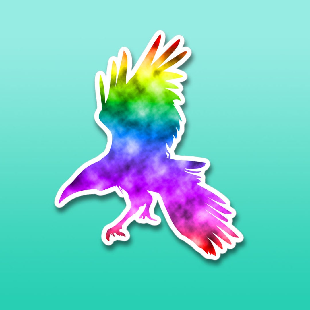 Rainbow Raven Sticker - Etsy