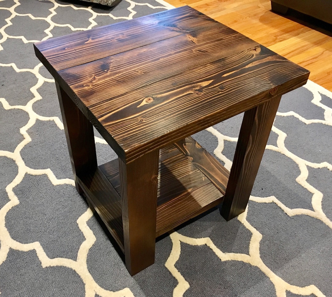 Farmhouse Rustic Side Table - Etsy